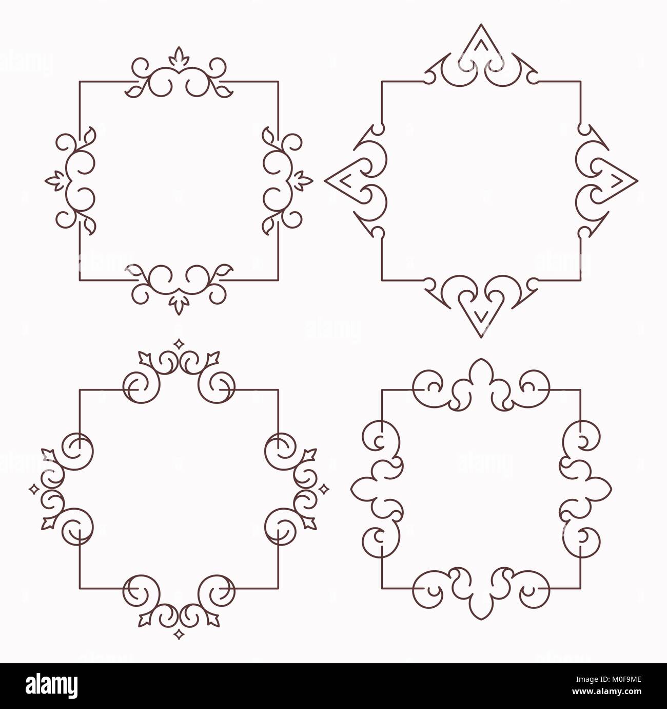 Set of four calligraphic frames Stock Vector Image & Art - Alamy