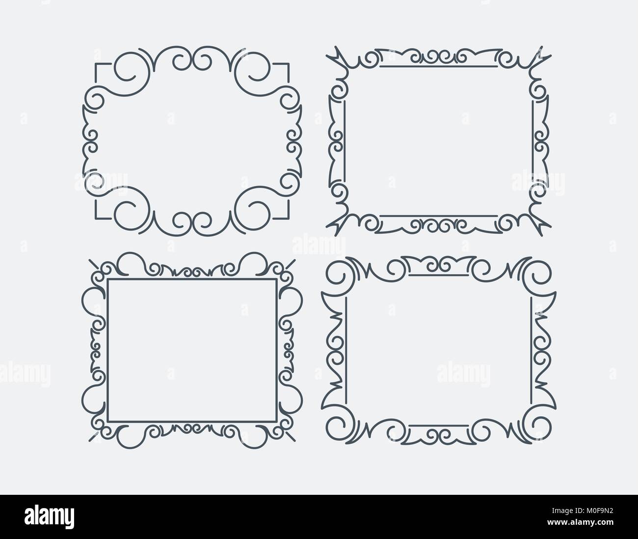 Set of 4 decorative calligraphic frames Stock Vector Image & Art - Alamy