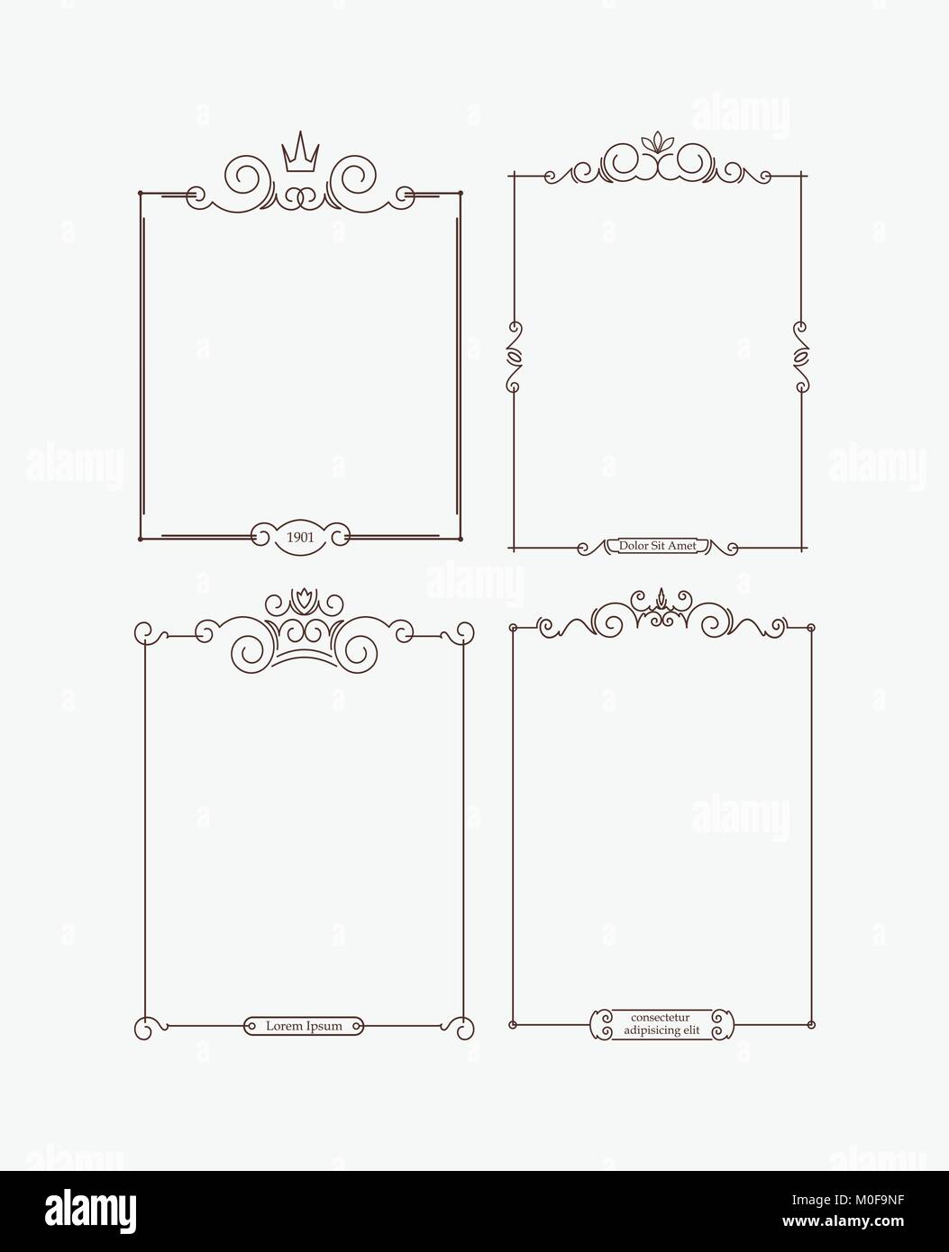 Set of four calligraphic frames Stock Vector Image & Art - Alamy