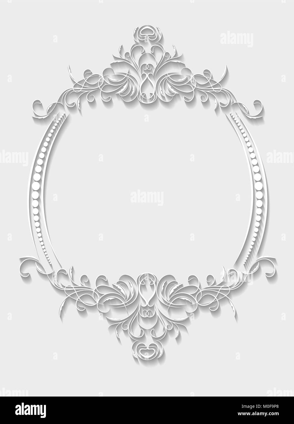 Paper oval frame in cut of paper style Stock Vector Image & Art - Alamy