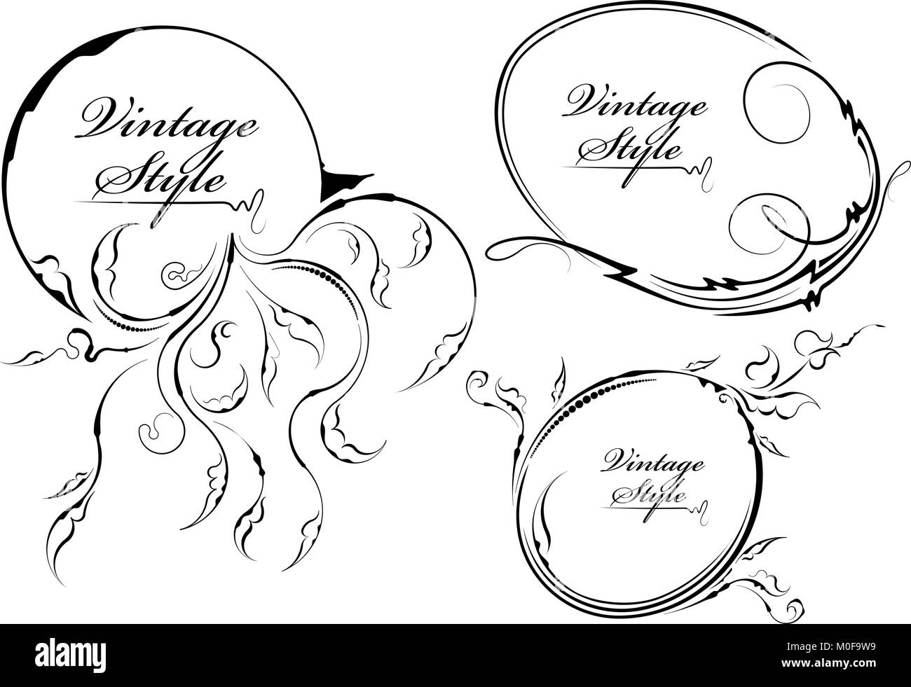 Three decorative oval frame. Vector Stock Vector Image & Art - Alamy