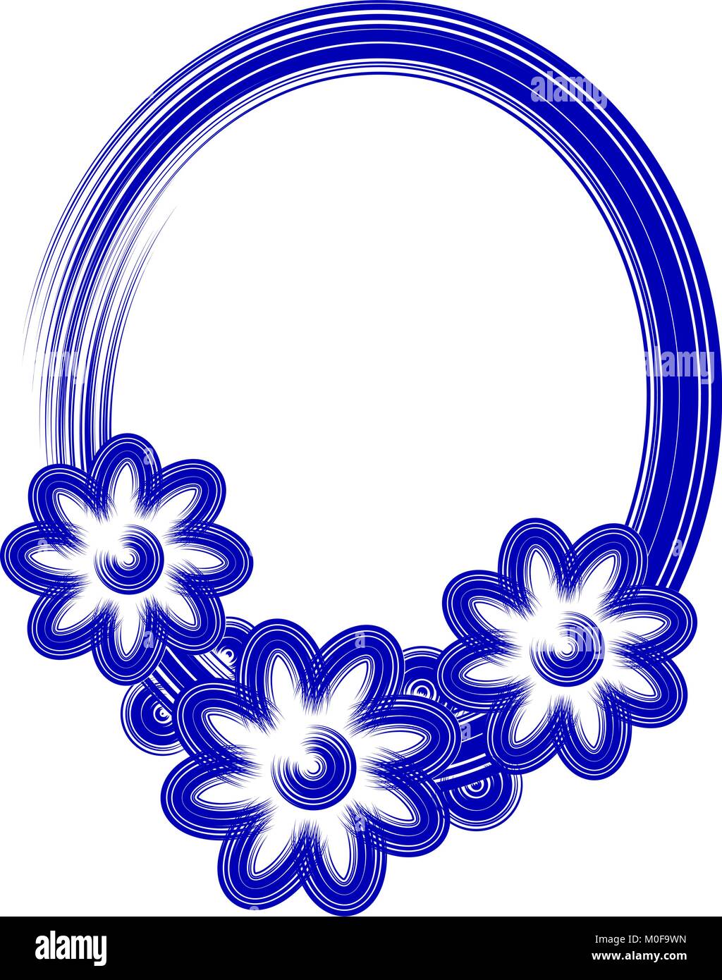 Blue Oval Frame Vector