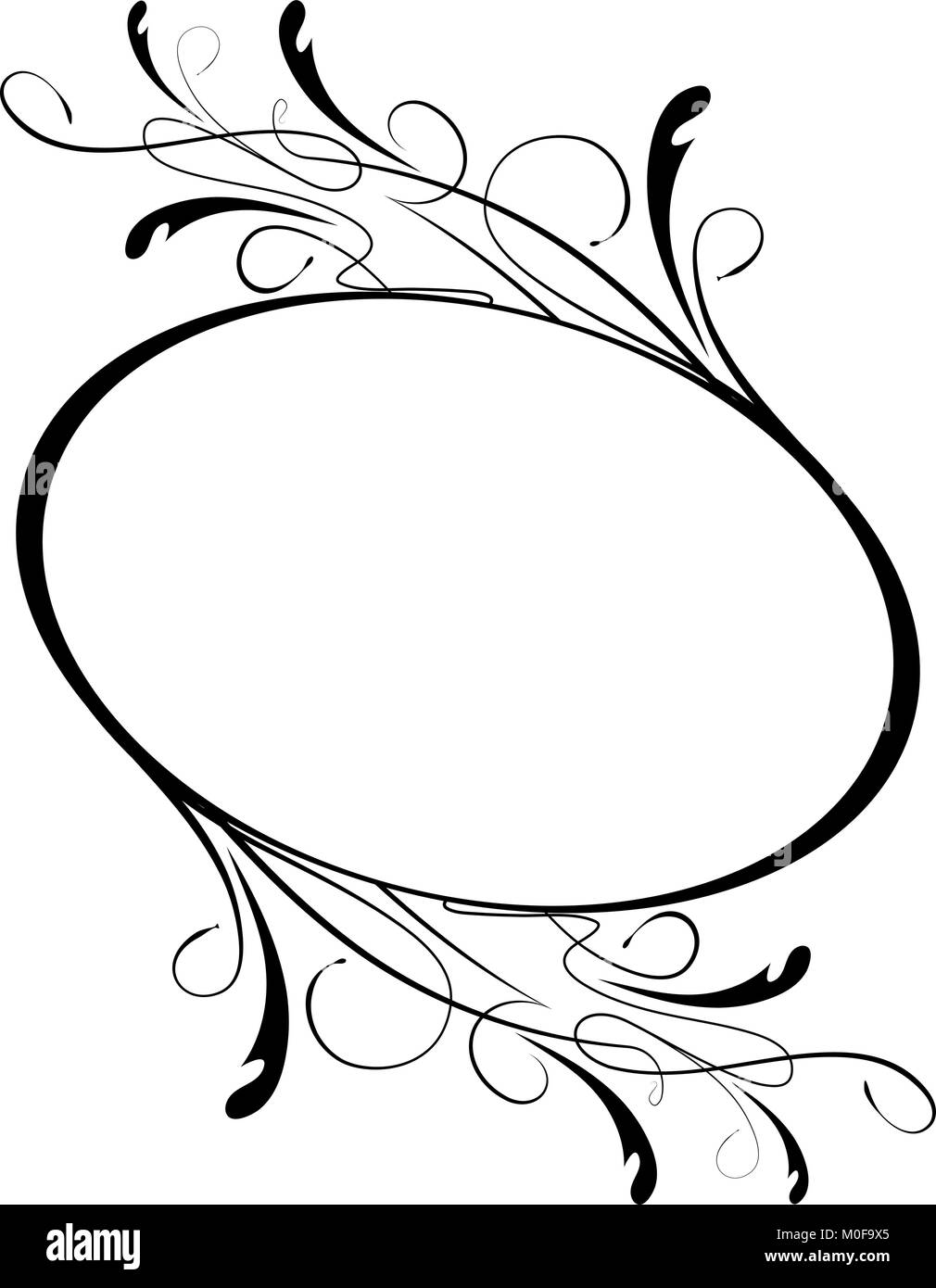 Elegant oval floral vector frame for your design or text Stock Vector ...
