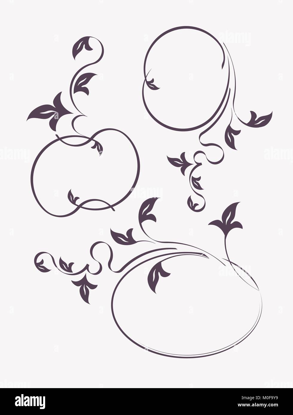 Set of 3 decorative oval frames Stock Vector Image & Art - Alamy