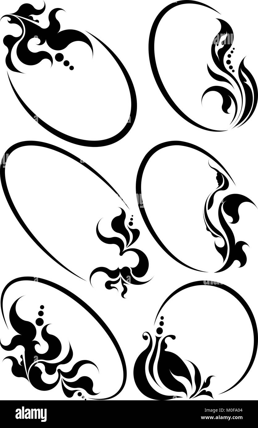 Beautiful collection of oval frames. Vector Stock Vector Image & Art ...