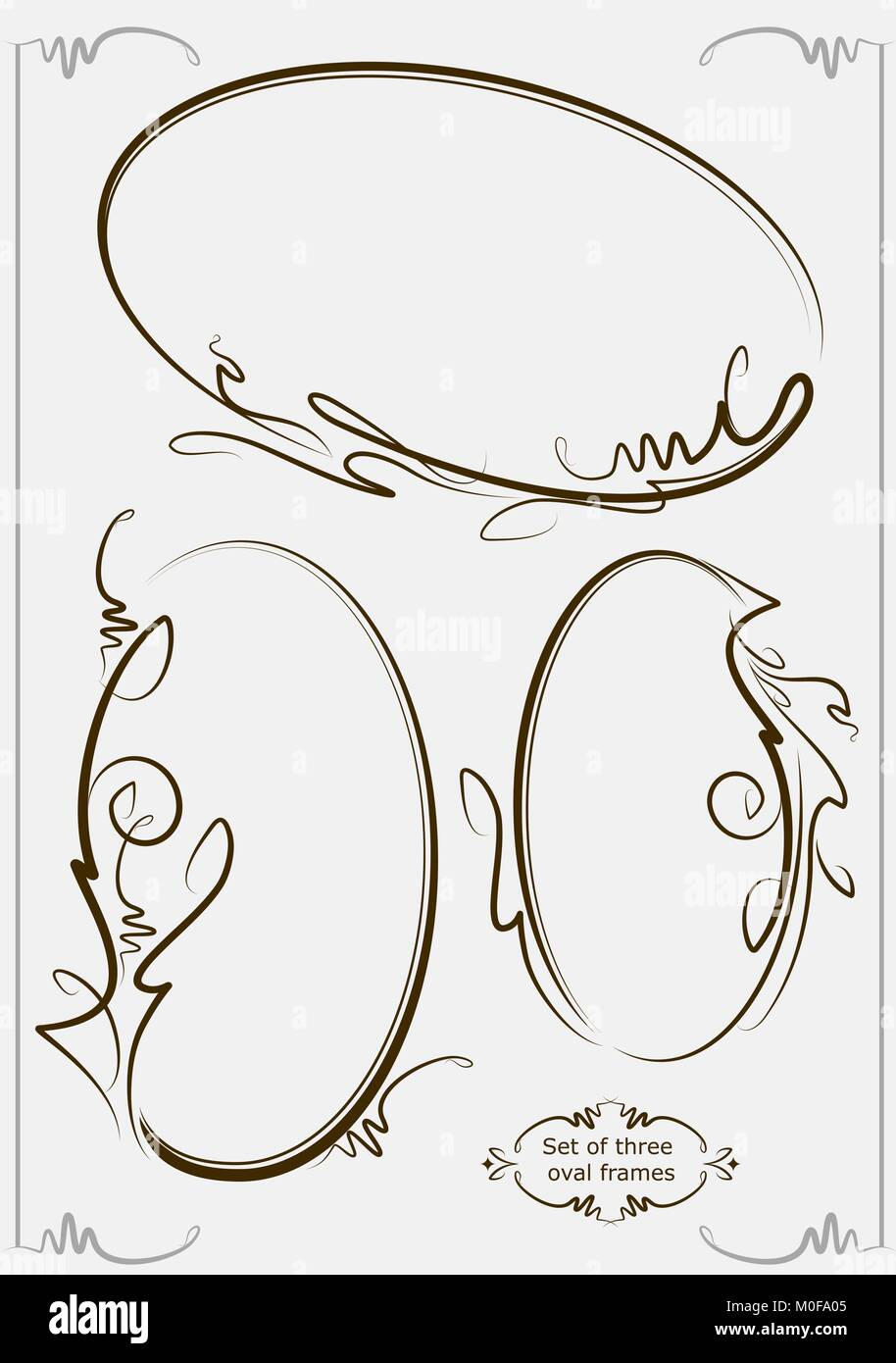 Beautiful collection of oval frames. Vector Stock Vector Image & Art ...