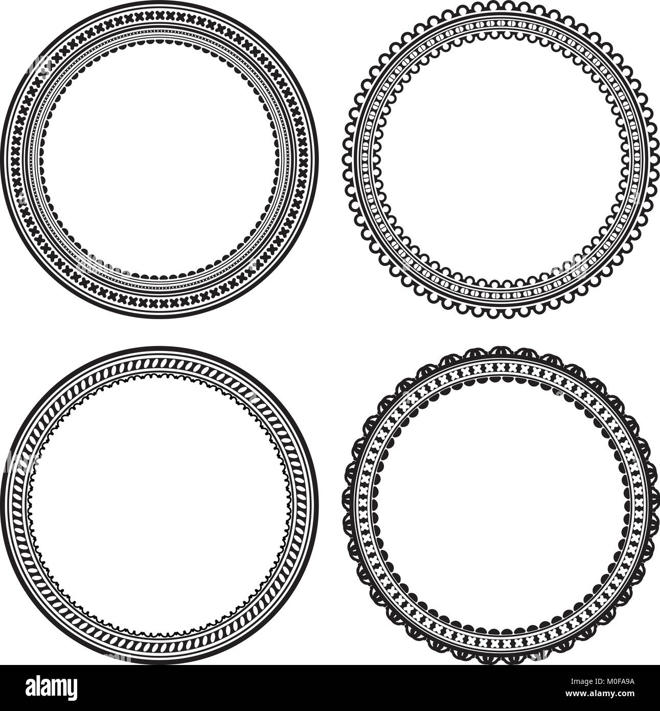 Set of 4 round frames Stock Vector Image & Art - Alamy