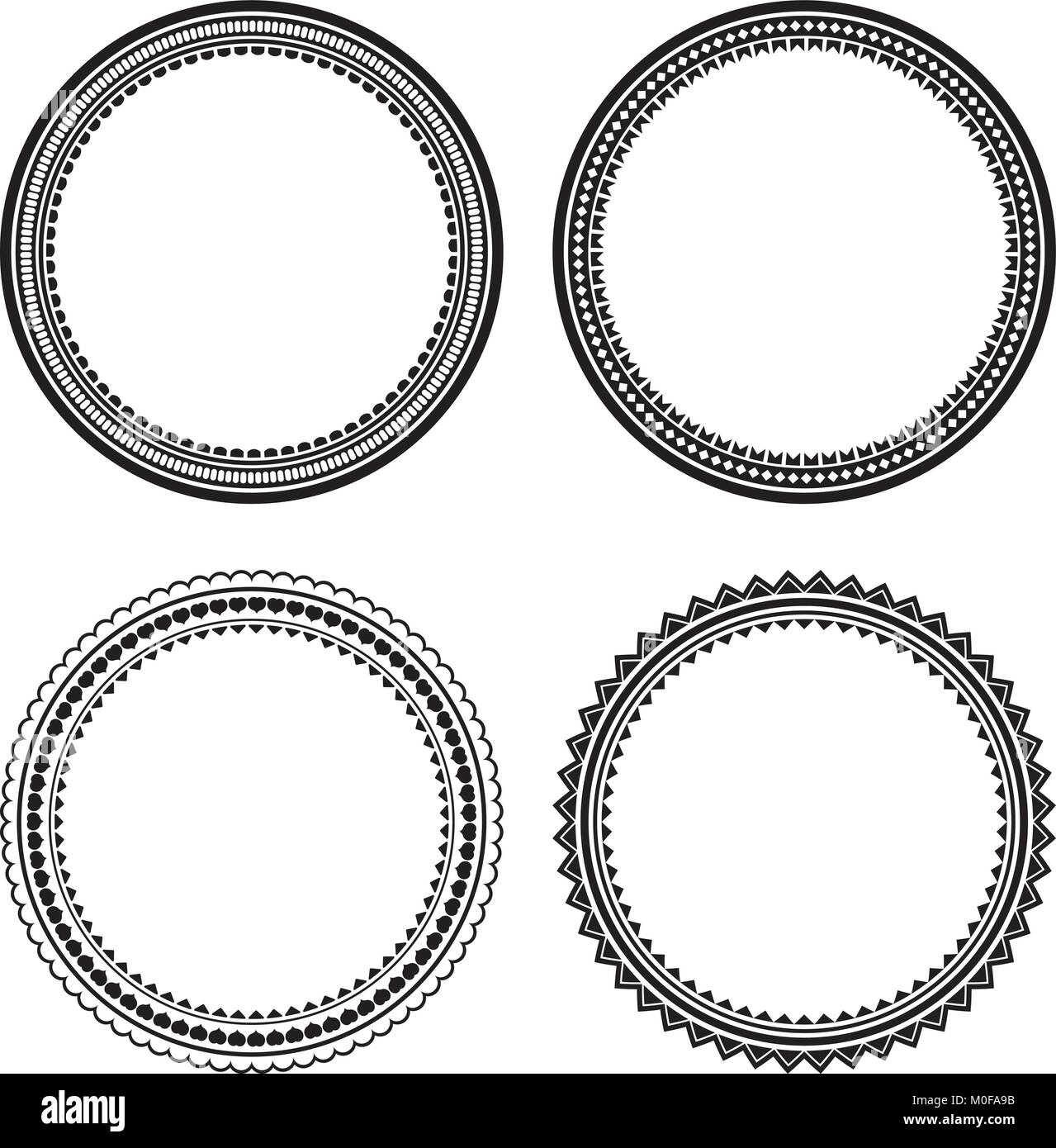 Set of 4 round frames Stock Vector Image & Art - Alamy