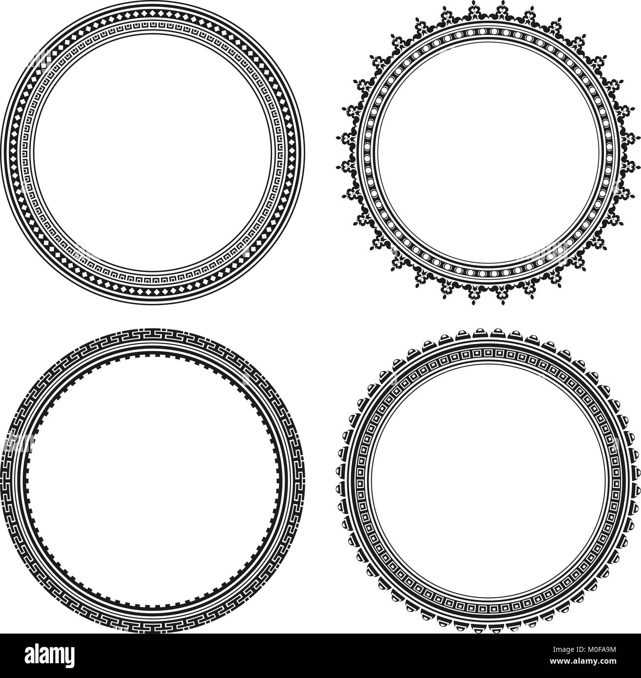 Set of four stylish round frames Stock Vector Image & Art - Alamy