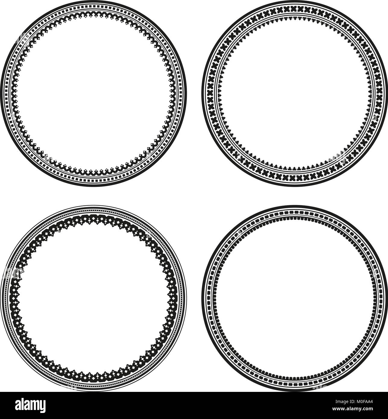 Set of 4 round frames Stock Vector Image & Art - Alamy
