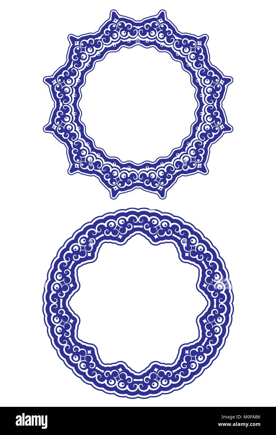 Pair of round vector frames with outlines Stock Vector Image & Art - Alamy