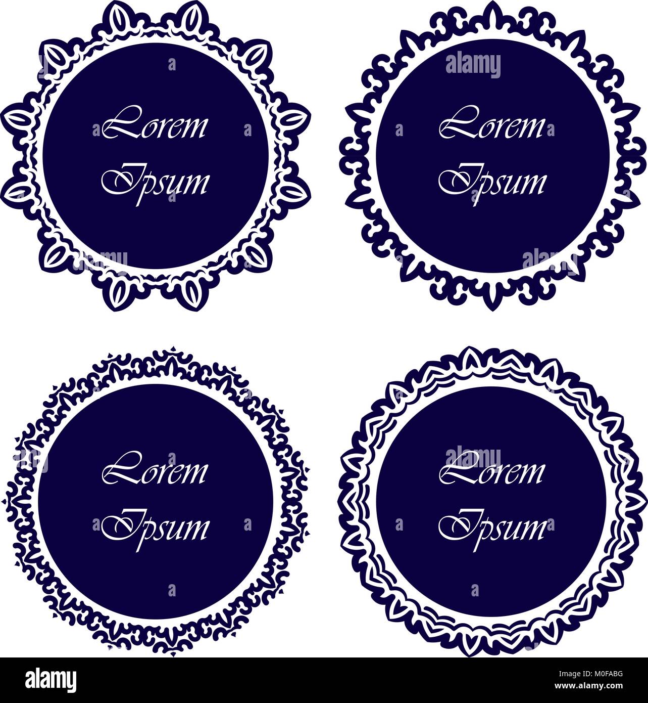 Set blue oval frames Stock Vector Images - Alamy