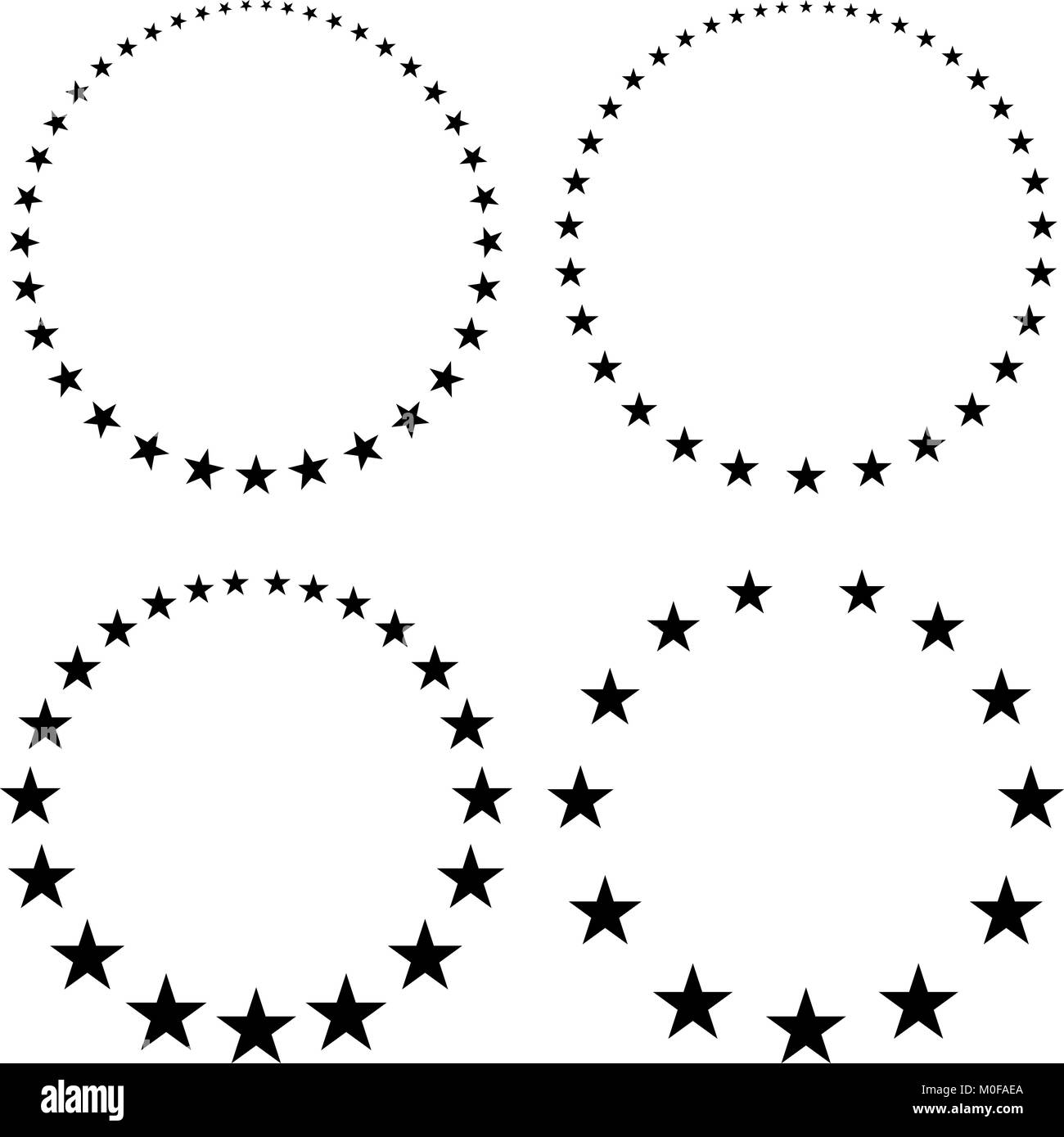 Set of four unusual vector round frames made from little different ...