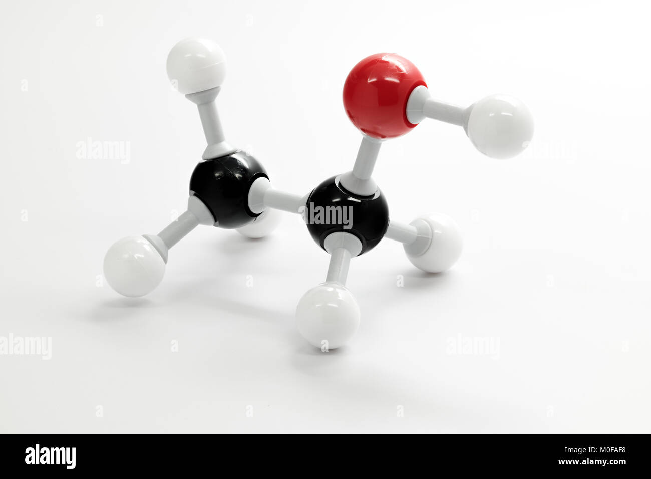 Model molecule of Ethanol on a white surface background Stock Photo - Alamy
