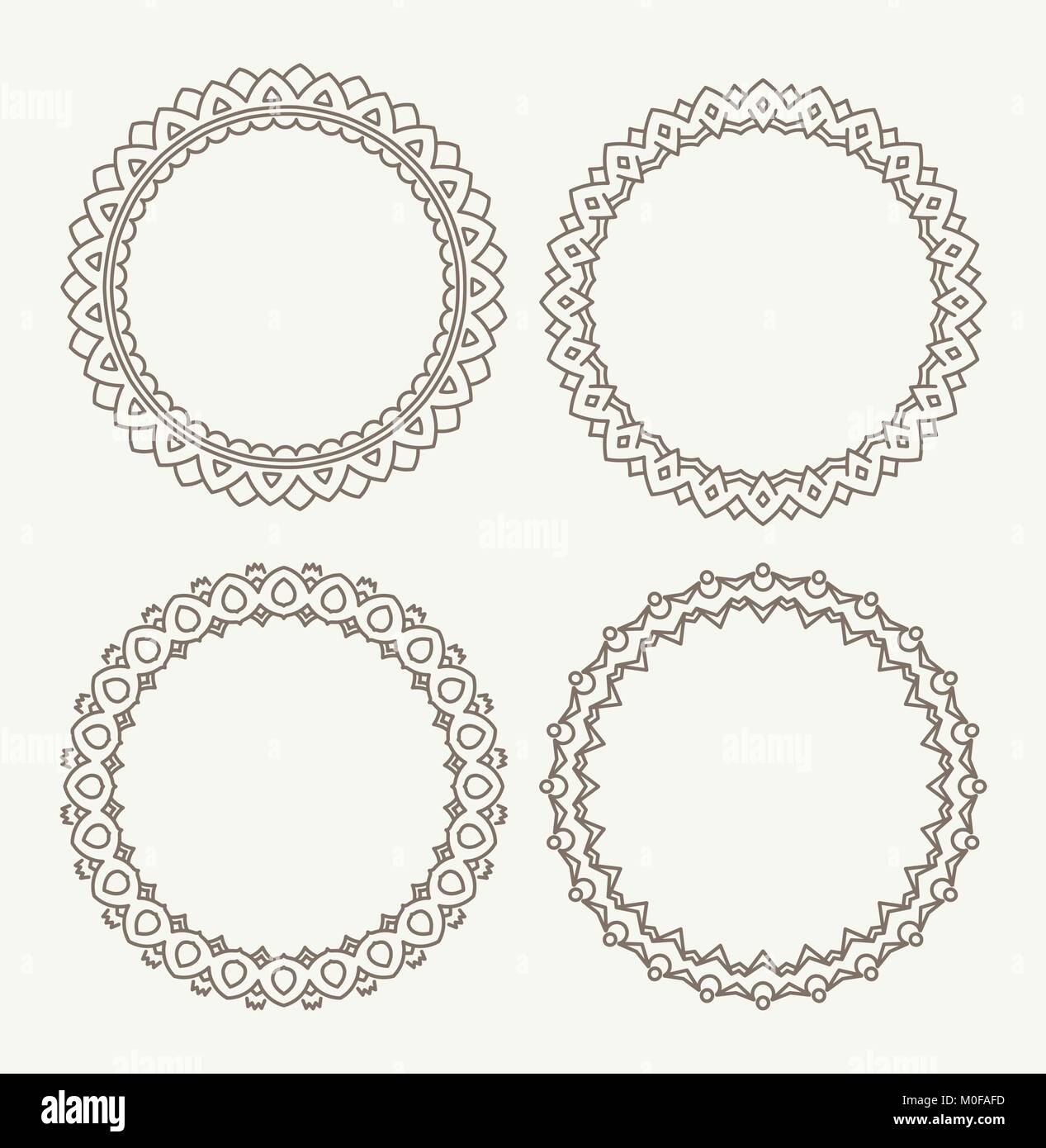 Set of 4 rich decorated calligraphic round frames Stock Vector Image ...