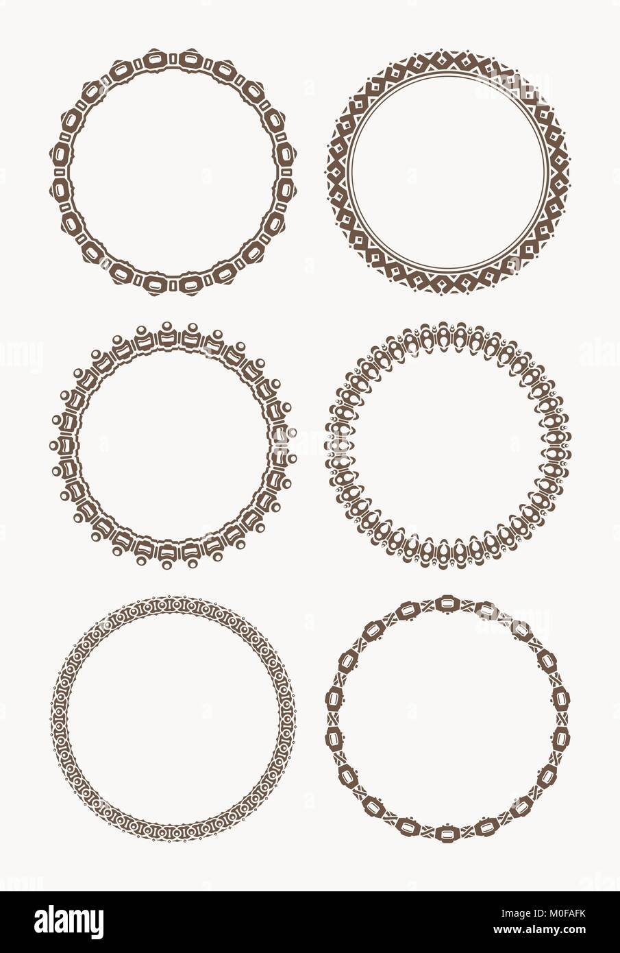 Set of six round frames Stock Vector Image & Art - Alamy