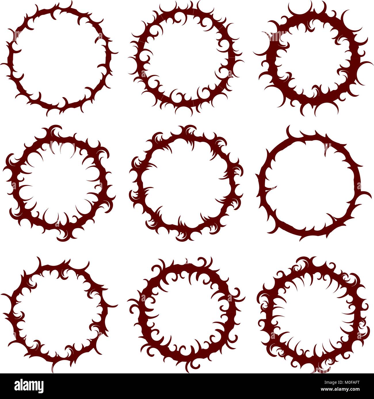 Set of nine aggressive round frames Stock Vector Image & Art - Alamy