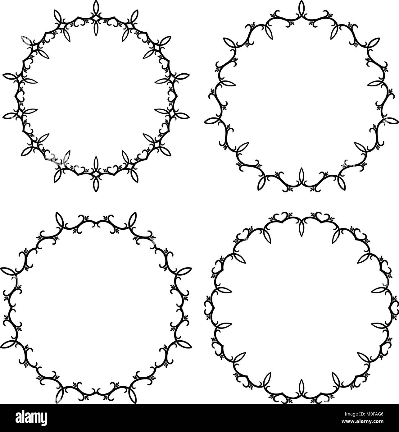 Set of 4 round frames Stock Vector Image & Art - Alamy