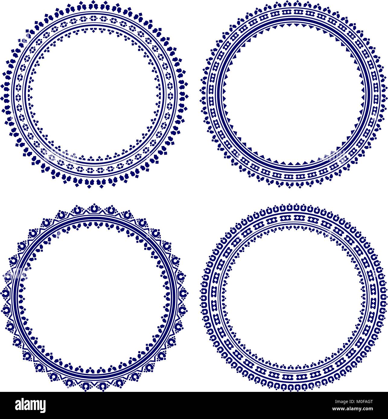 Set blue oval frames Stock Vector Images - Alamy