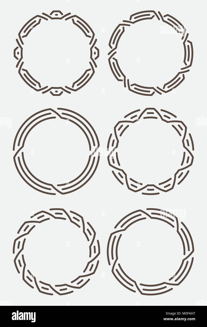 Set of six interesting round frames Stock Vector Image & Art - Alamy