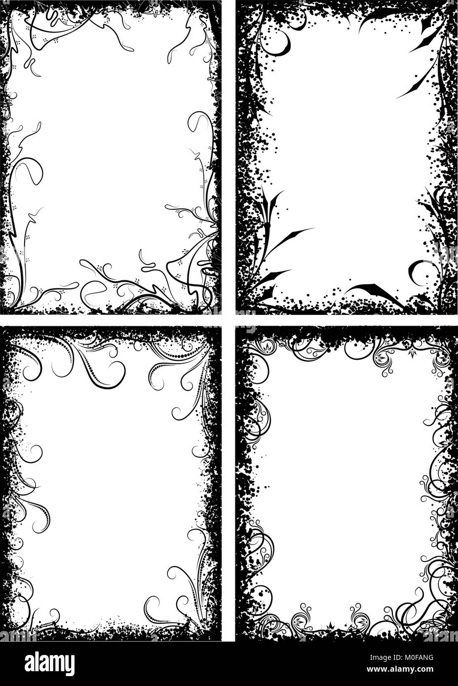 Set retro frames in Black and White Stock Photos & Images - Alamy