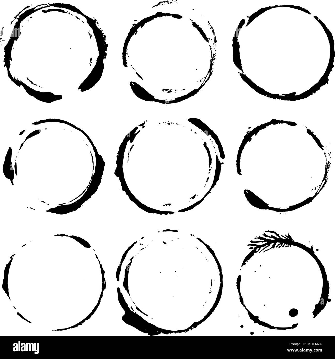 Set of nine grunge round shapes Stock Vector Image & Art - Alamy