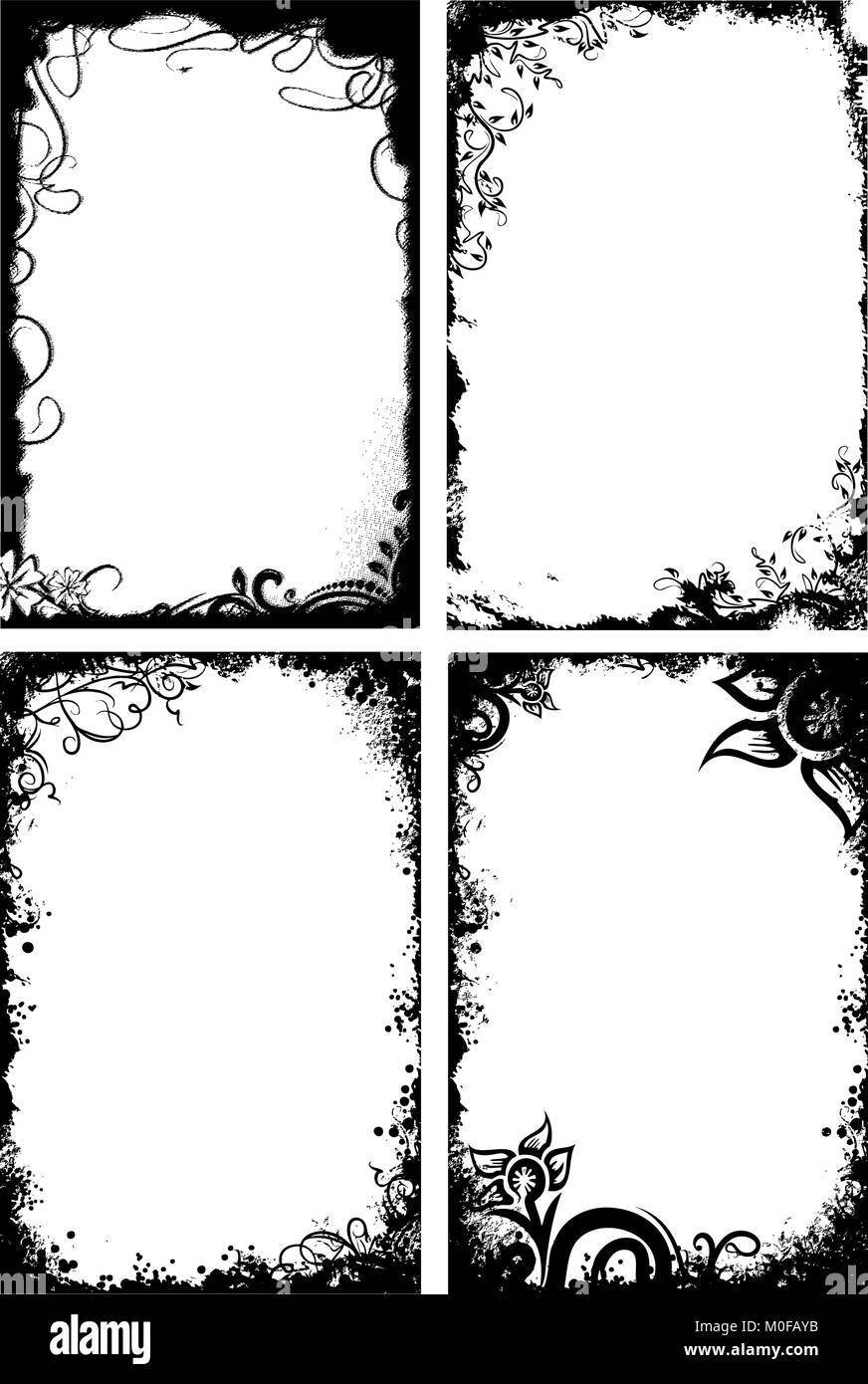 Set retro frames in Black and White Stock Photos & Images - Alamy