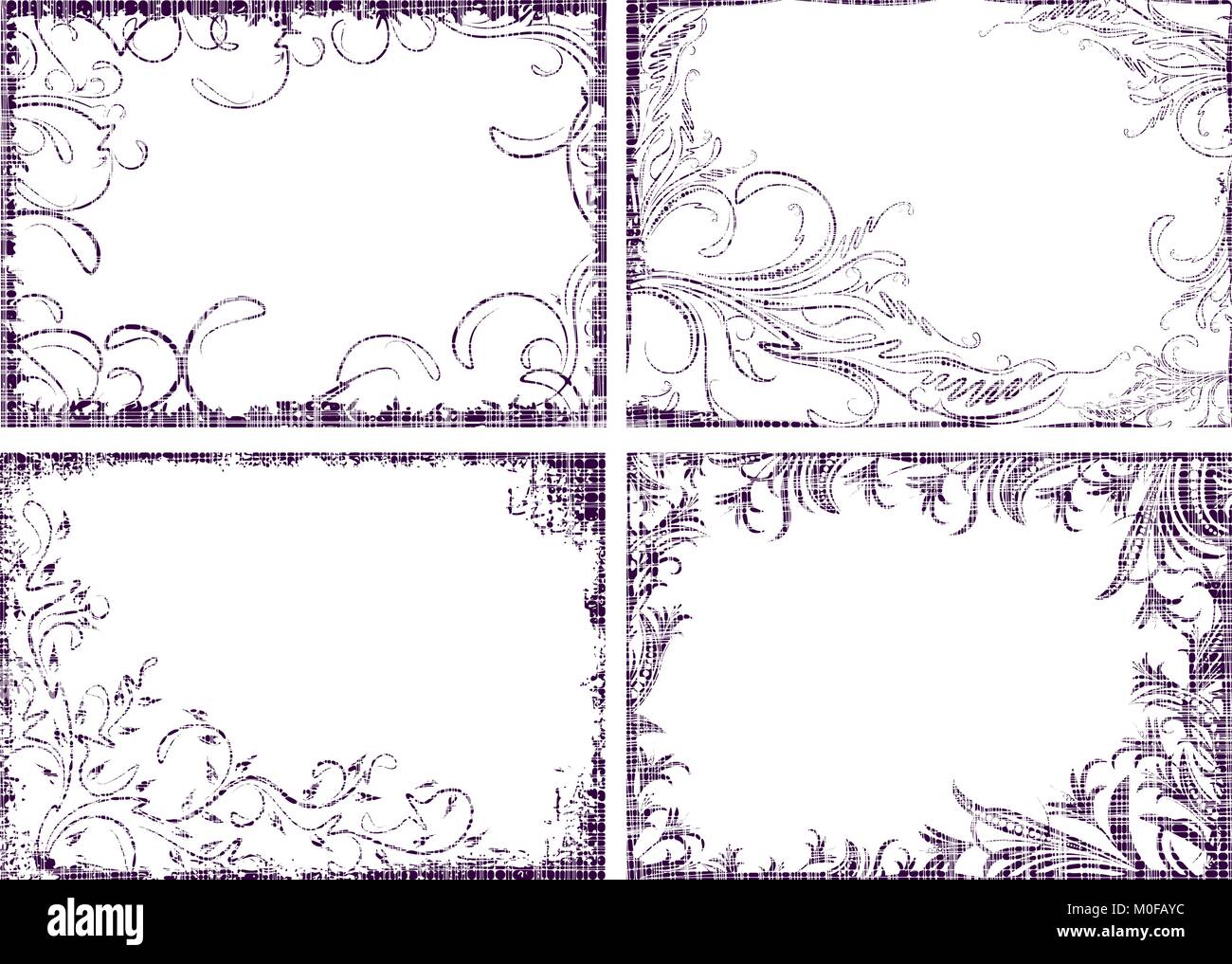 Set of four frames in grunge style Stock Vector Image & Art - Alamy