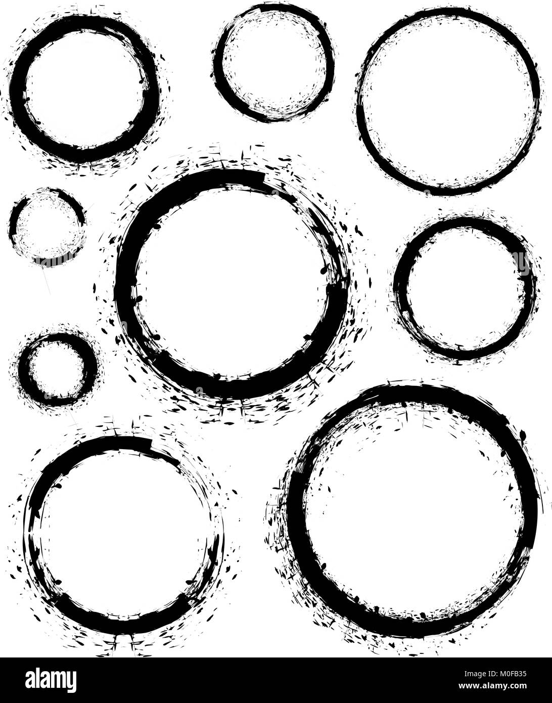 Watercolor round frame set Black and White Stock Photos & Images - Alamy