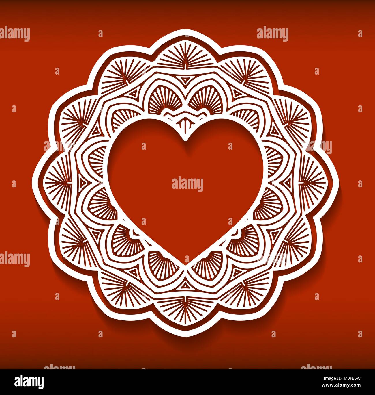 Circle lace ornament, round ornamental geometric doily pattern with ...