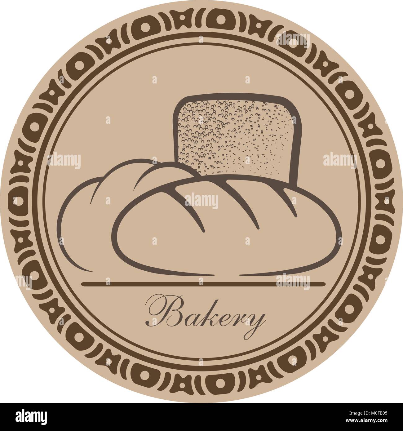 Bakery goods design into decorative round frame Stock Vector Image ...