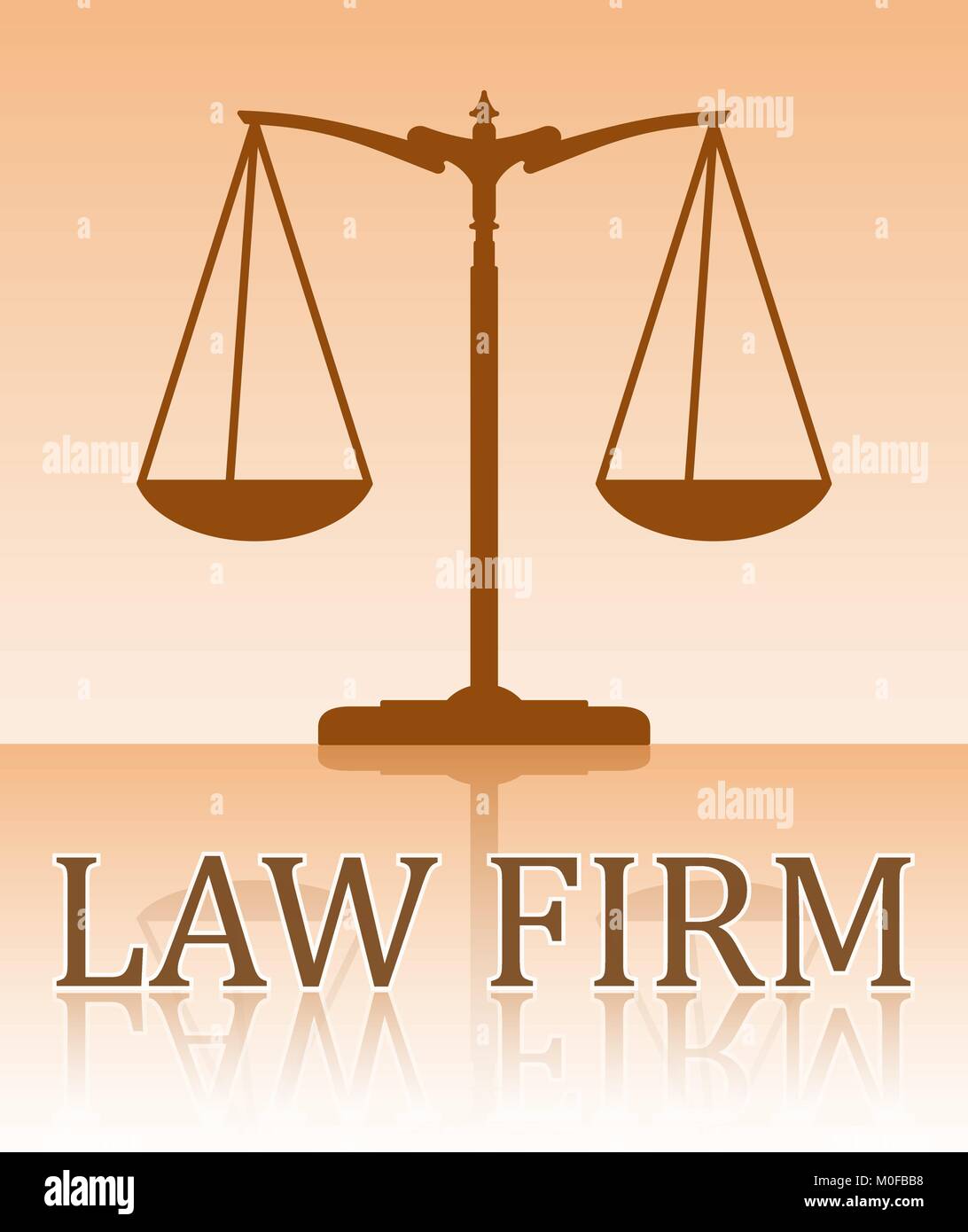 Abstract vector scales with caption LAW FIRM mirror reflection in light ...