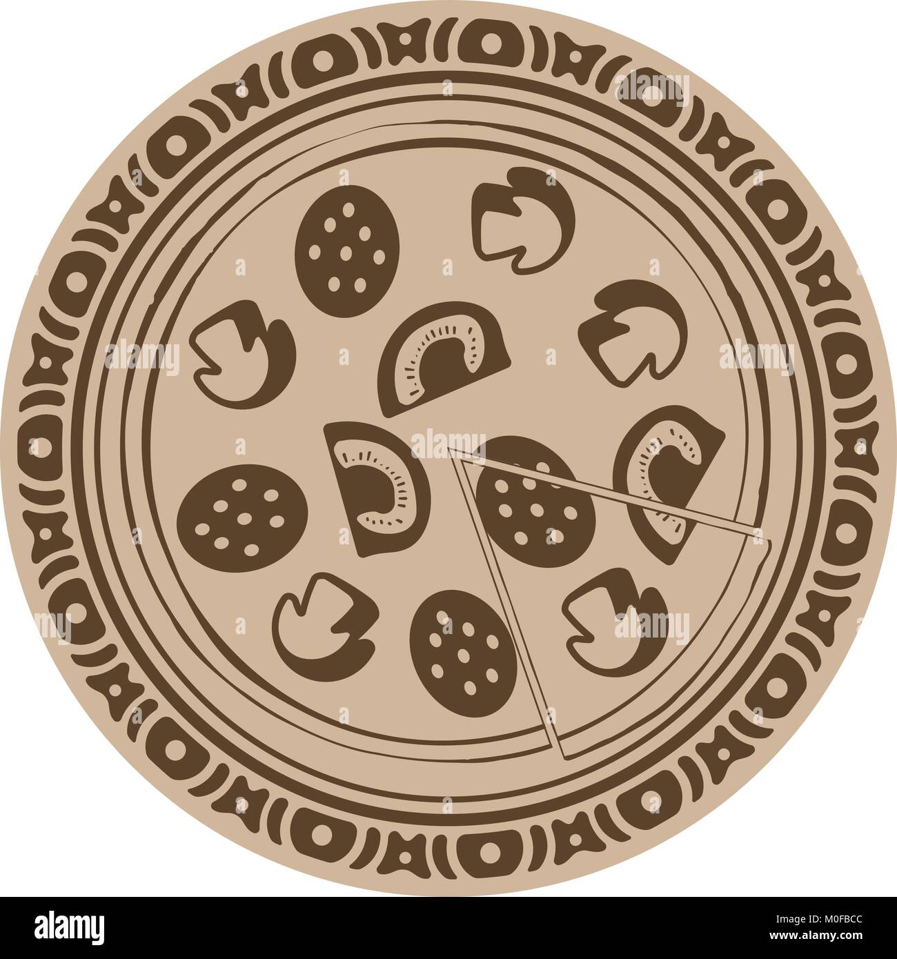 Pizza into decorative round frame Stock Vector Image & Art - Alamy