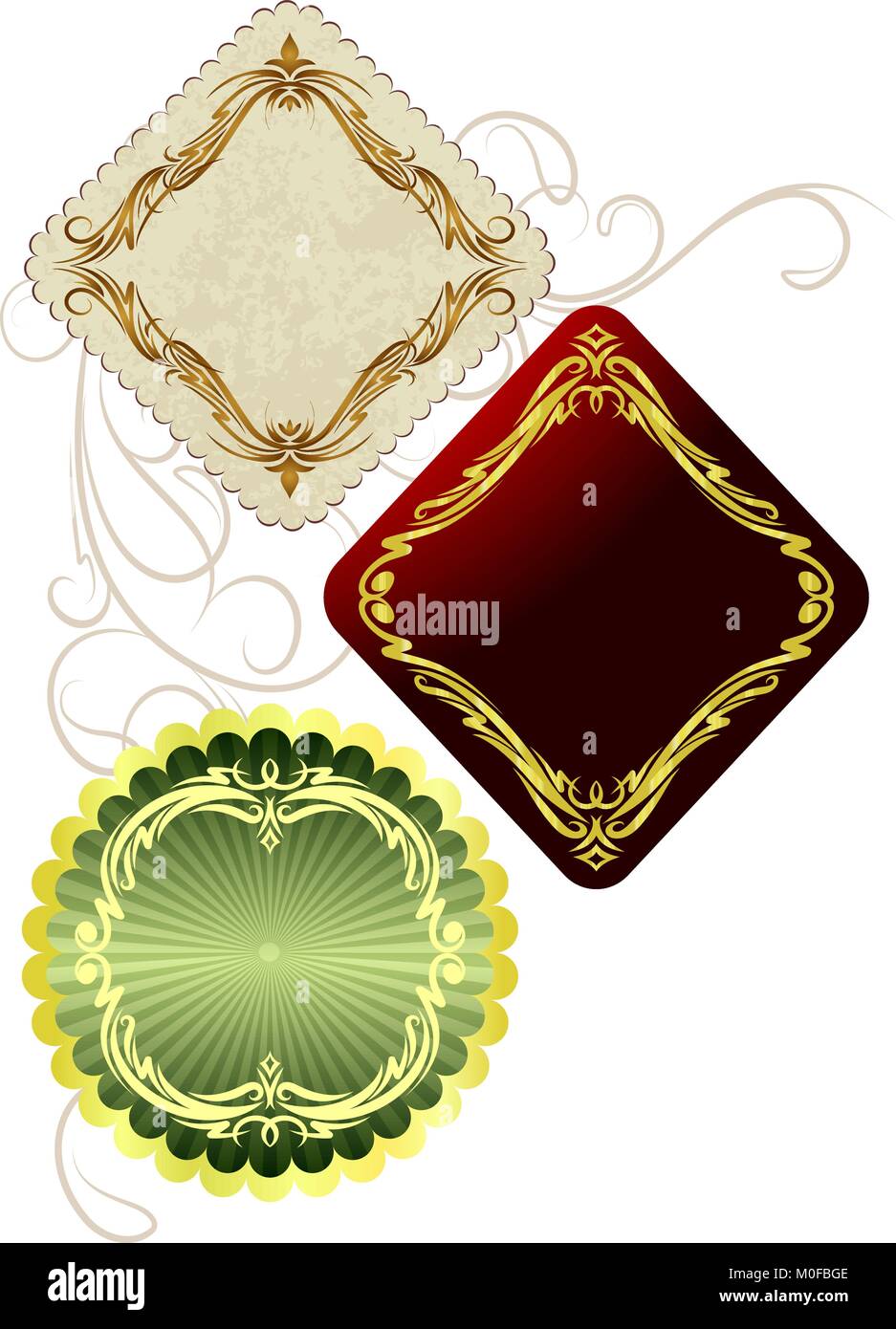 Set of 3 decorative label Stock Vector Image & Art - Alamy