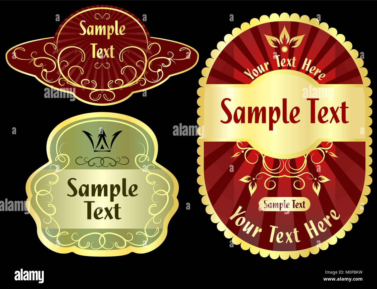 Set of golden labels (vector Stock Vector Image & Art - Alamy