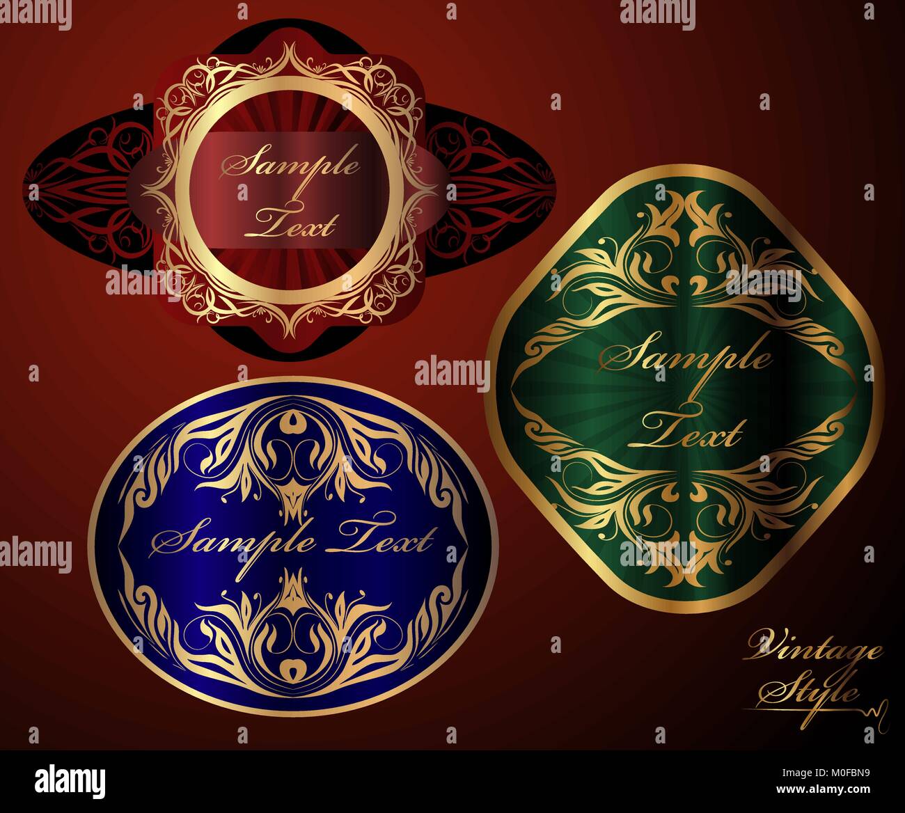 Set of golden labels (vector Stock Vector Image & Art - Alamy