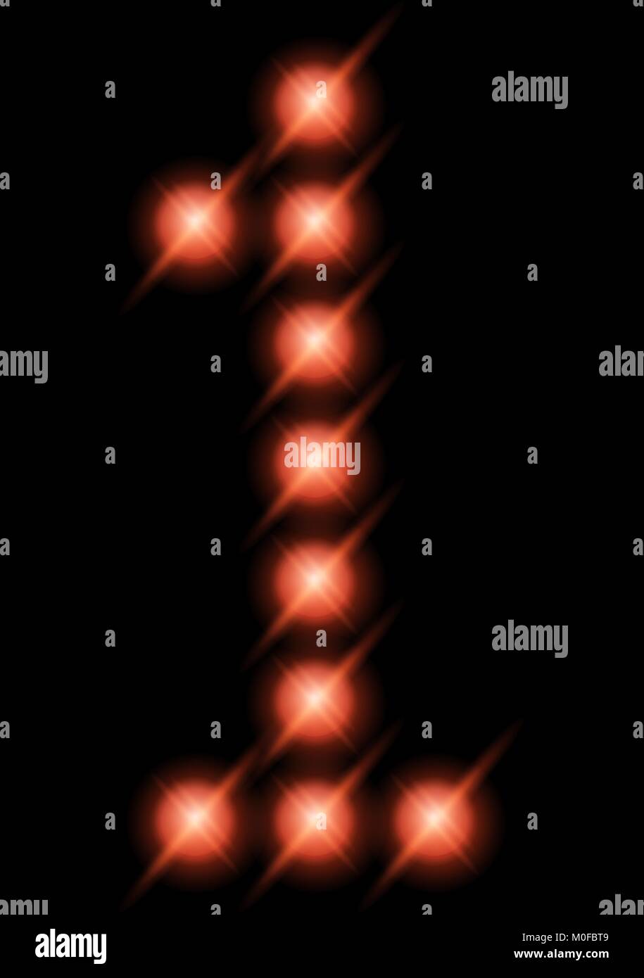 Vector LED digits 1 Stock Vector Image & Art - Alamy