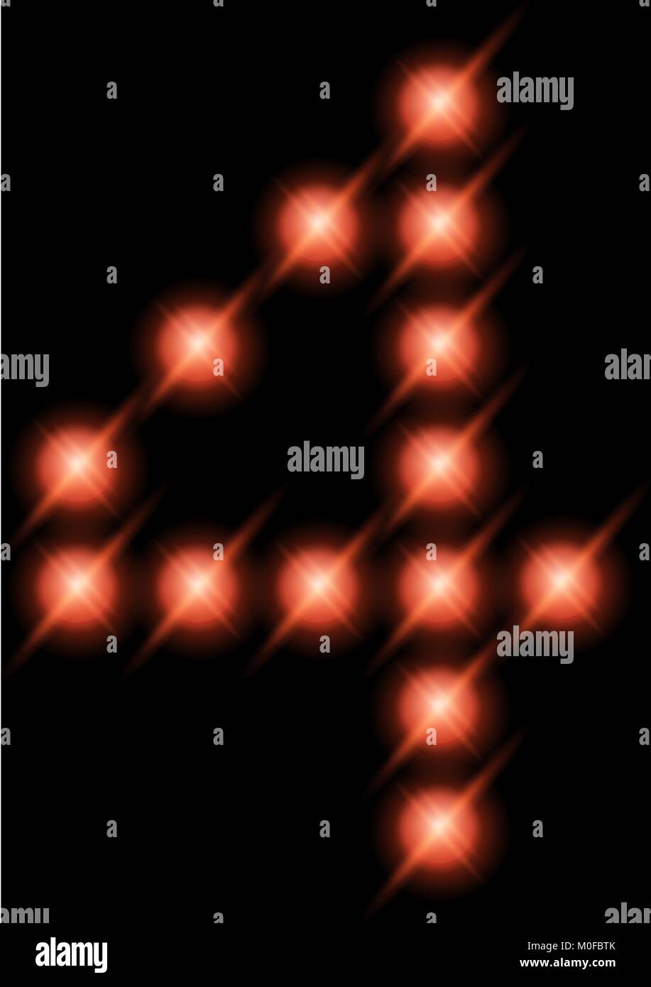 Vector LED digits 4 Stock Vector Image & Art - Alamy