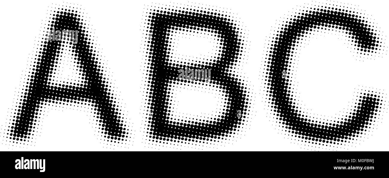 Halftone dots alphabet. Vector Stock Vector Image & Art - Alamy