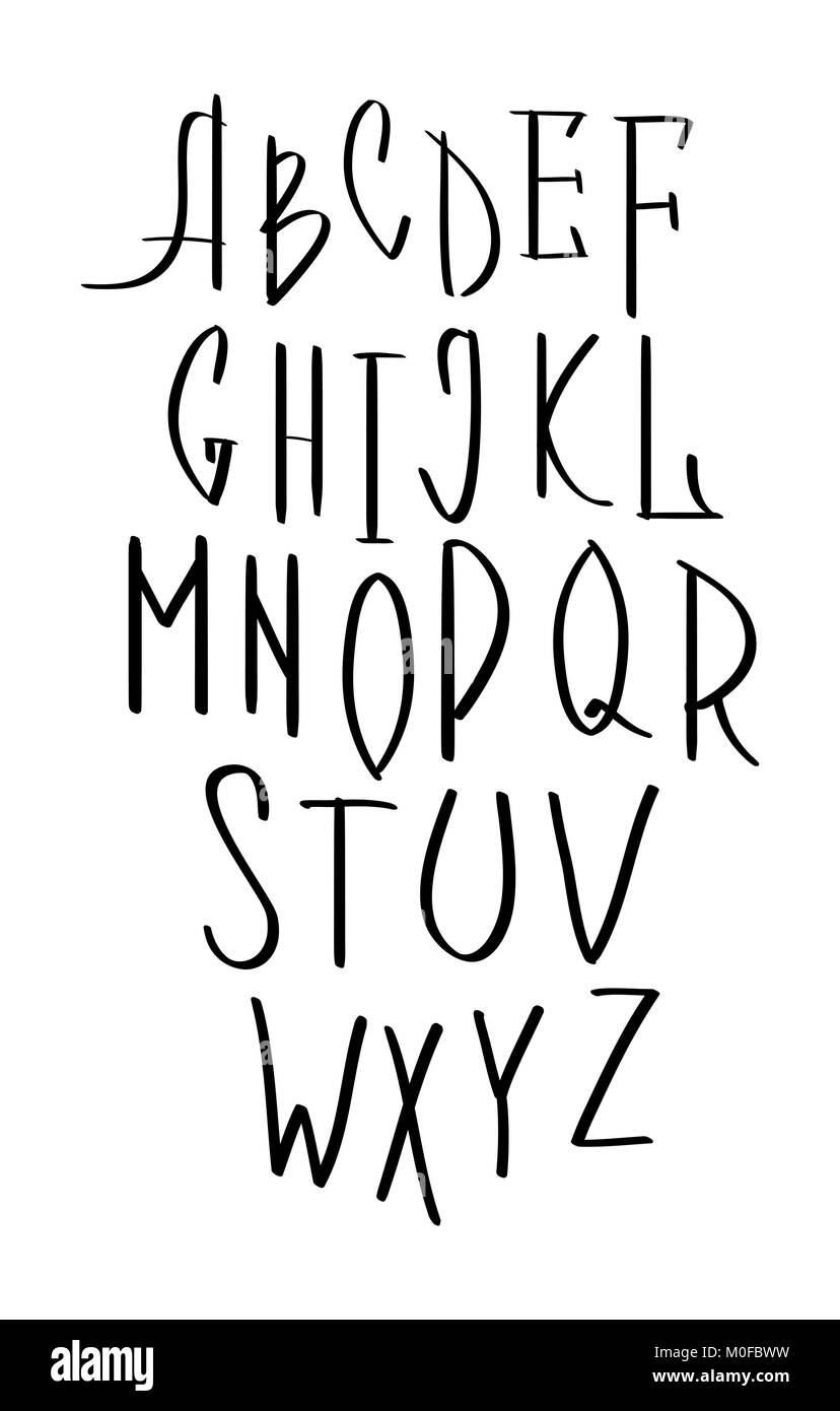 Handwritten font in typographic serif style font Stock Vector Image ...