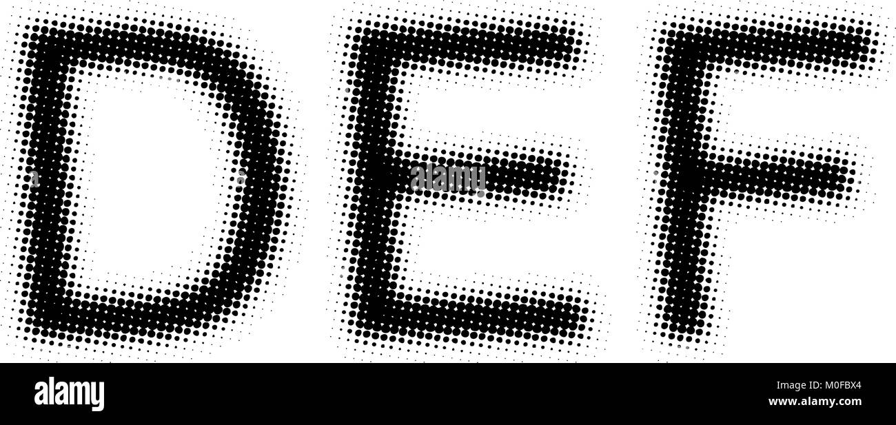 Halftone dots alphabet. Vector Stock Vector Image & Art - Alamy
