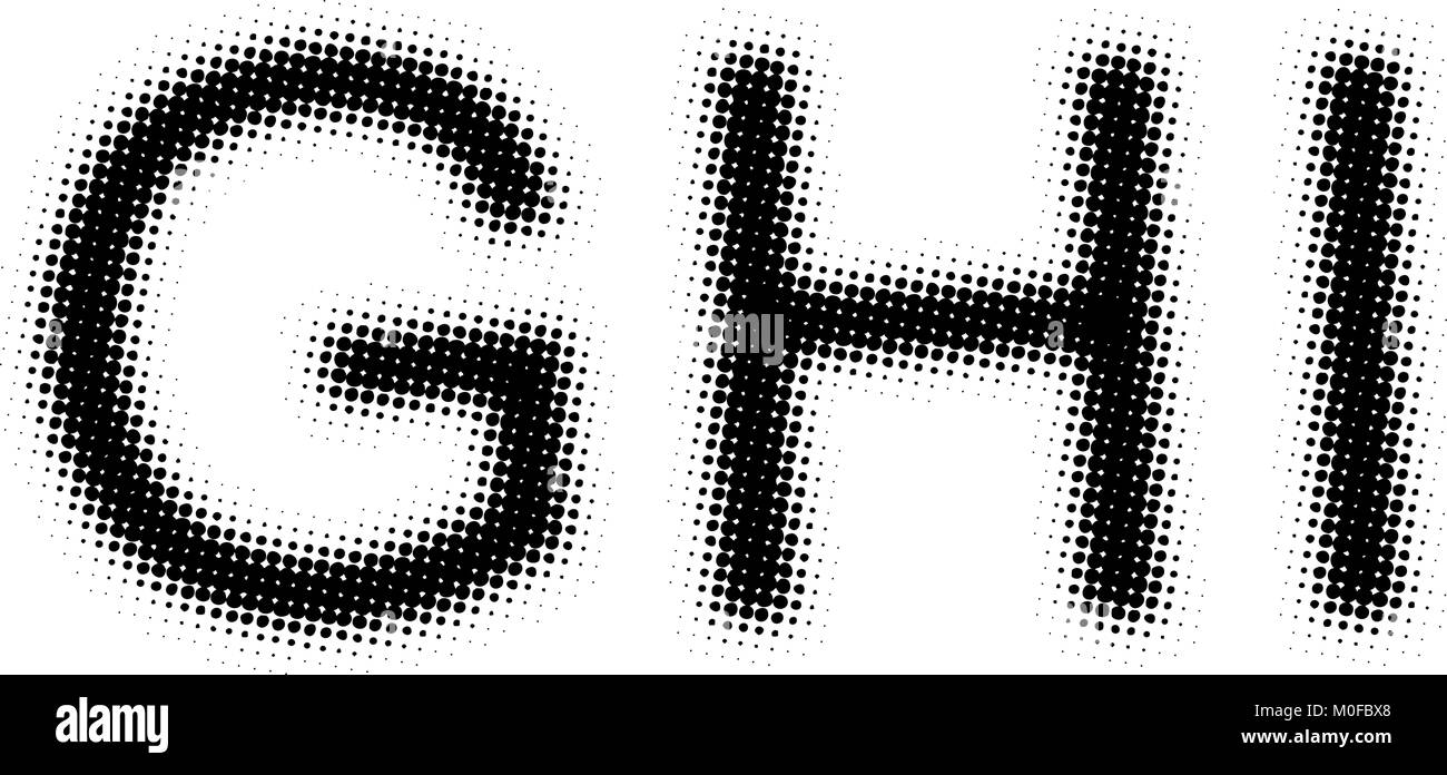 Halftone dots alphabet. Vector Stock Vector Image & Art - Alamy