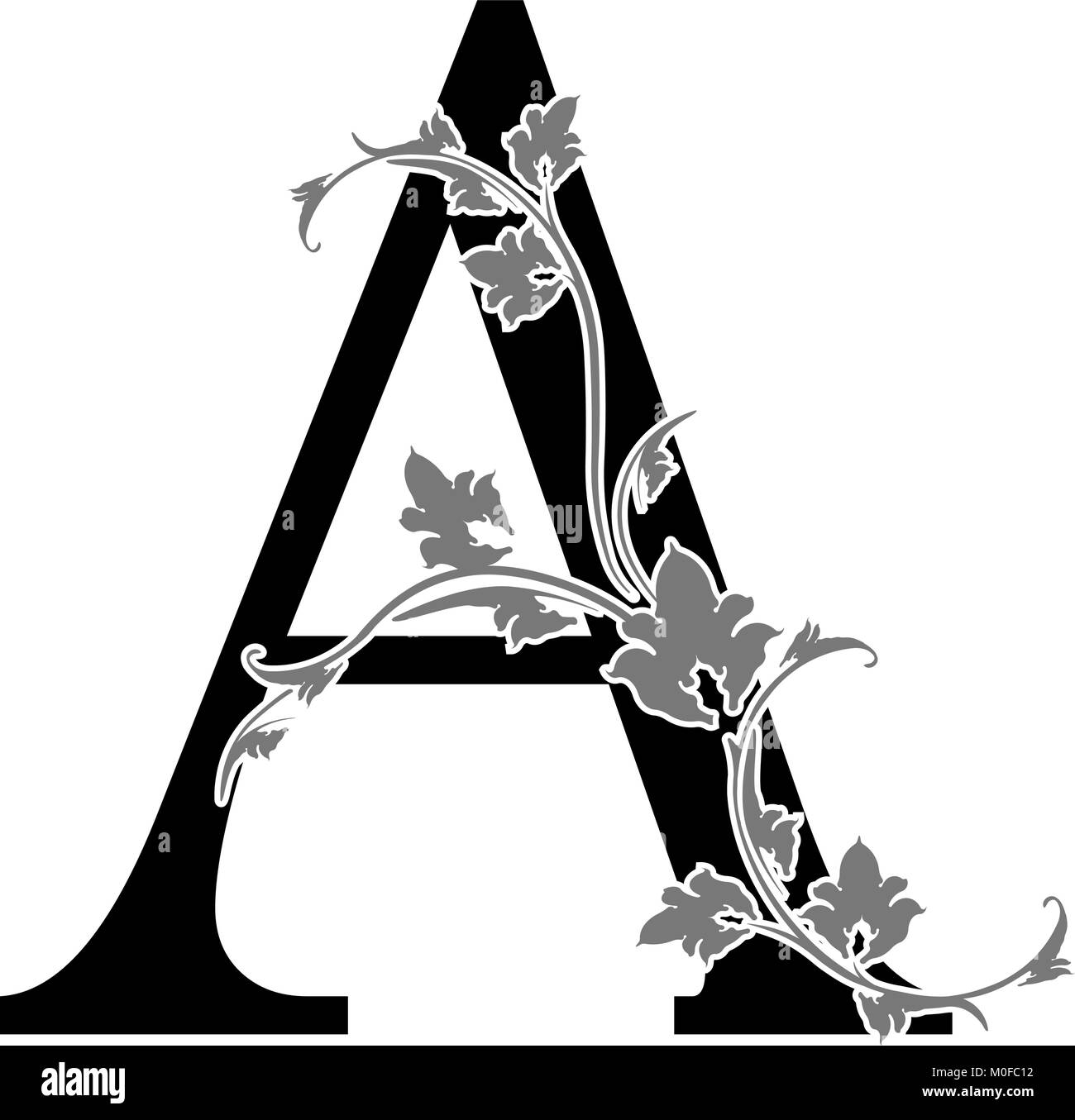 Art calligraphy letter flourish Black and White Stock Photos & Images ...