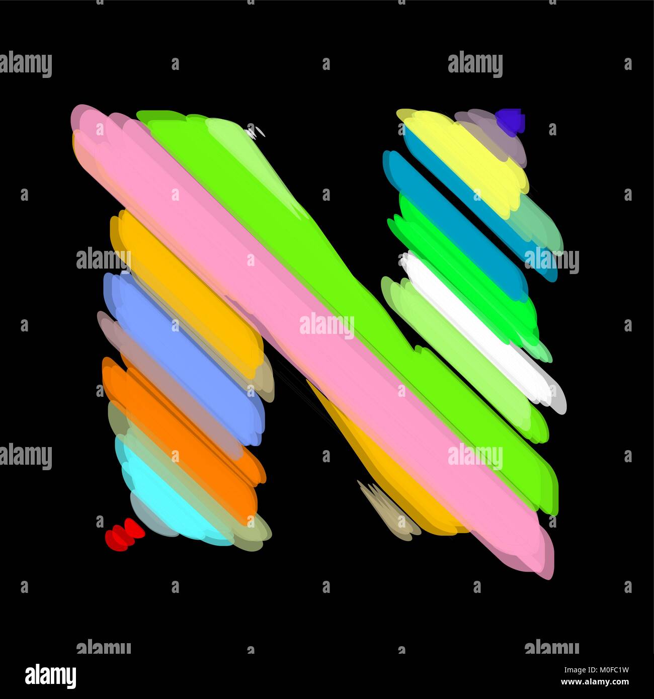 Abstract colorful alphabet. Letter N Stock Vector Image & Art - Alamy