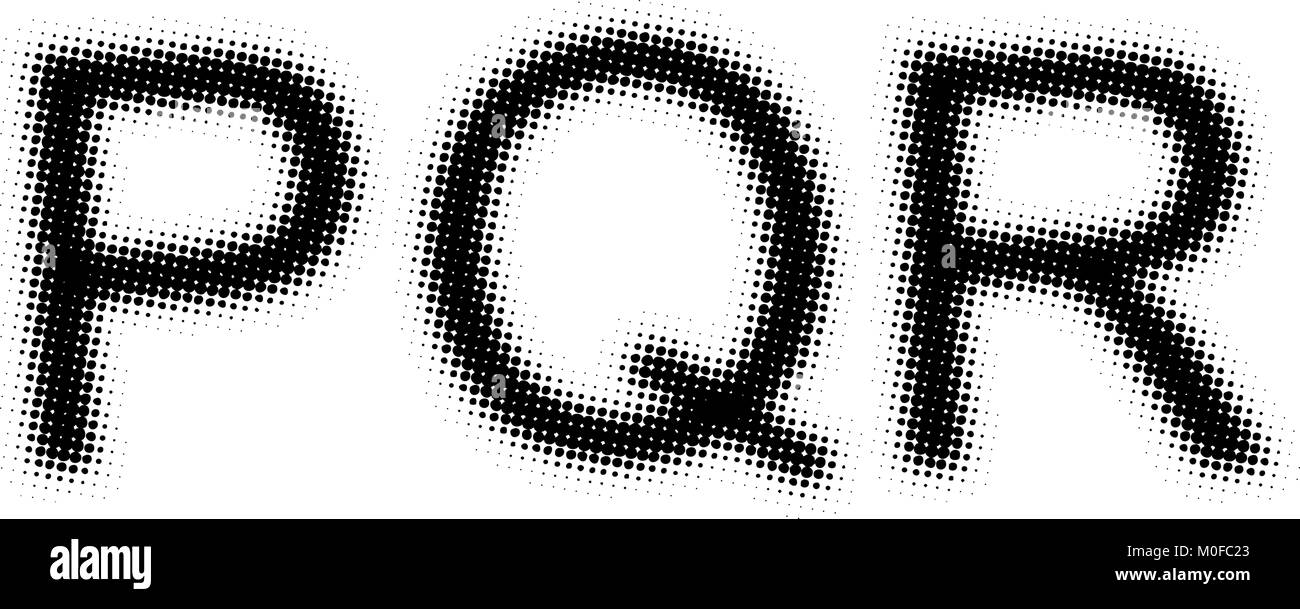 Halftone dots alphabet. Vector Stock Vector Image & Art - Alamy