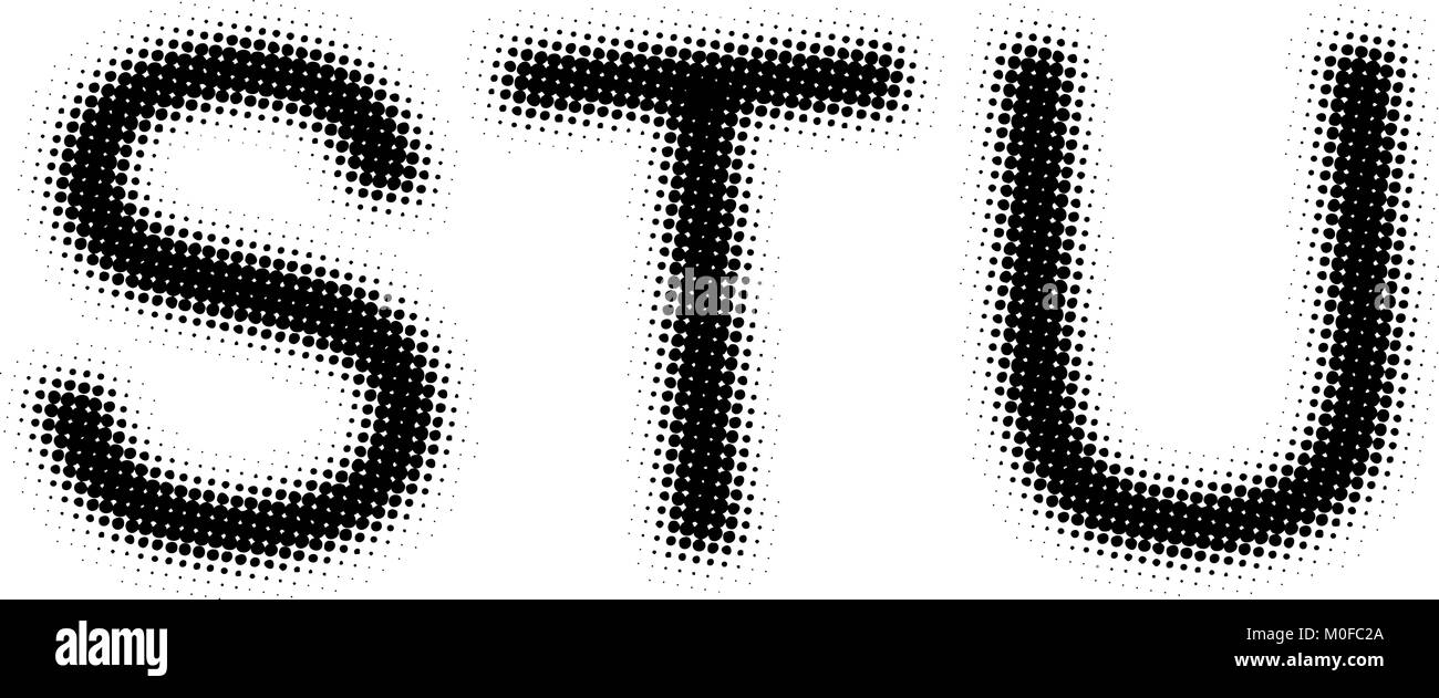 Halftone dots alphabet. Vector Stock Vector Image & Art - Alamy