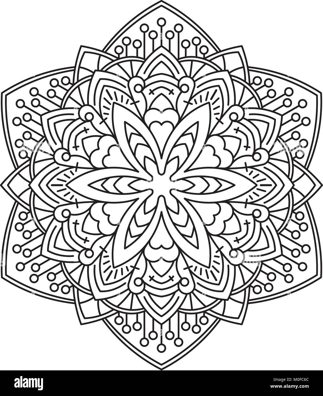Abstract vector round lace design - mandala, decorative element Stock ...