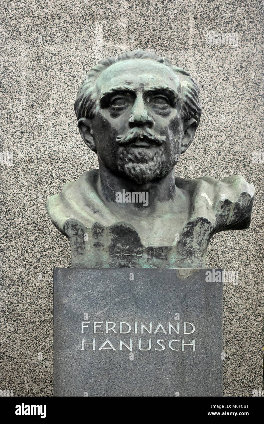 VIENNA, AUSTRIA, DECEMBER 06, 2017: Bust of Ferdinand Hanusch - One of ...