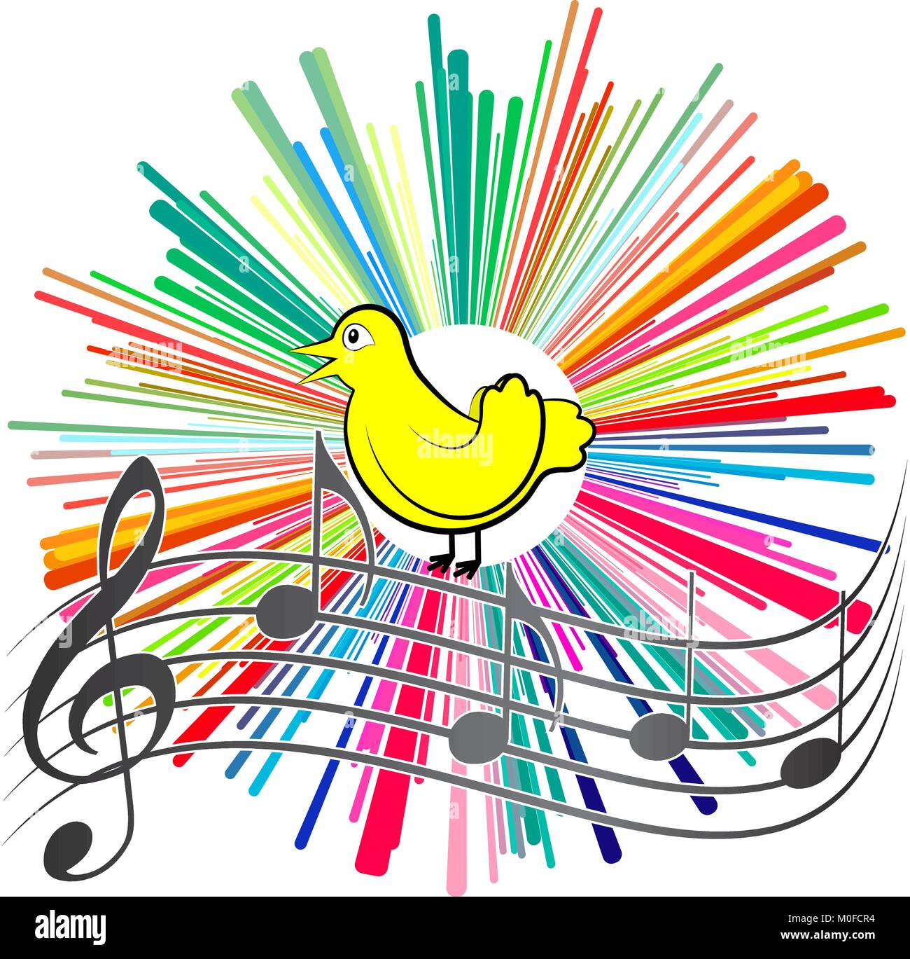 background with music notes and sun symbol Stock Vector Image & Art - Alamy