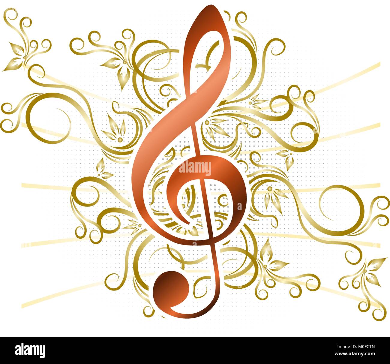 Abstract musical background with treble clef Stock Vector Image & Art ...